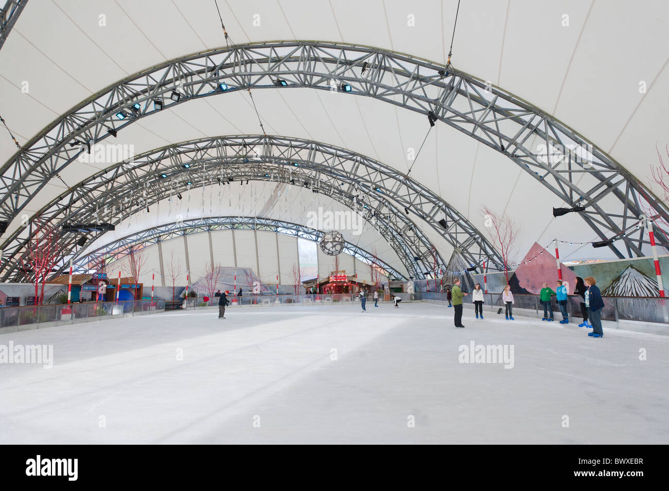 Eden Project Ice Skating Rink, 2010 just prior to being flooded Stock ...