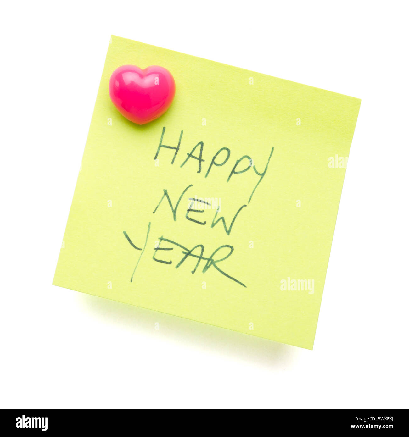 happy new year message on post it note isolated on white Stock Photo ...