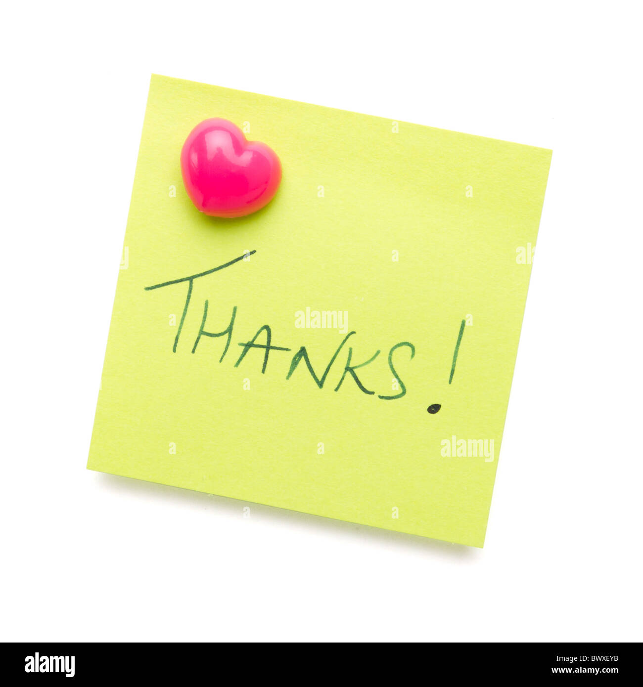 thanks message on post it note isolated on white Stock Photo - Alamy