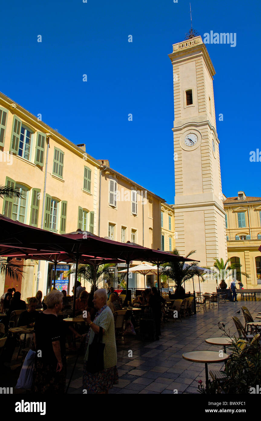 Place de l´Horloge, Nimes. Gard. Bouches-Du-Rhone. France Stock Photo ...