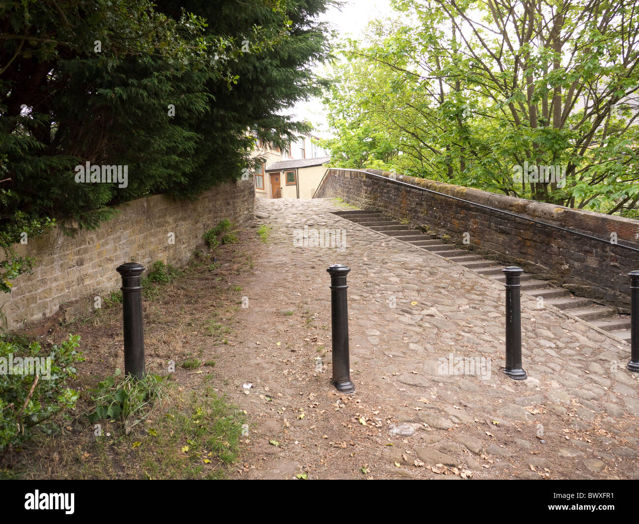 The bridge in the village of Barrowford in Lancashire in Northern ...
