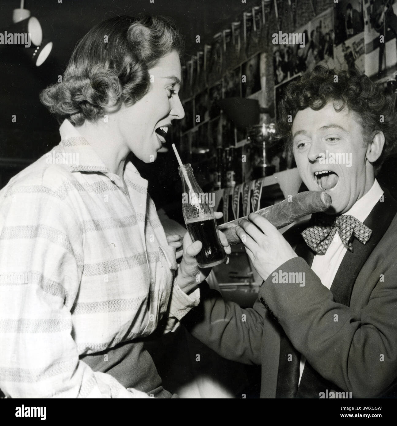 WEE WILLIE HARRIS English rock singer in 1958 with BBC TV producer ...
