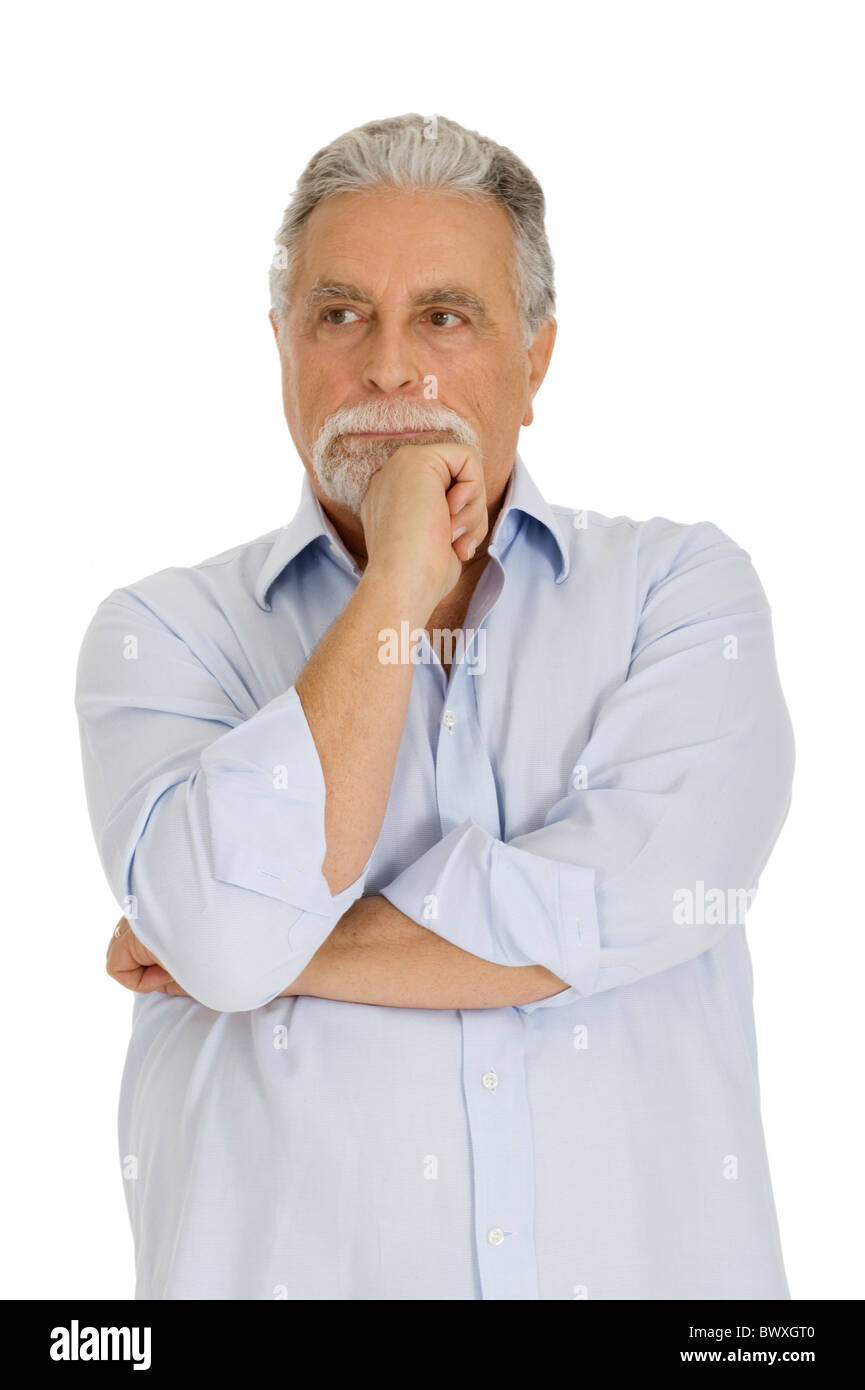 Old man white background angry Cut Out Stock Images & Pictures - Alamy