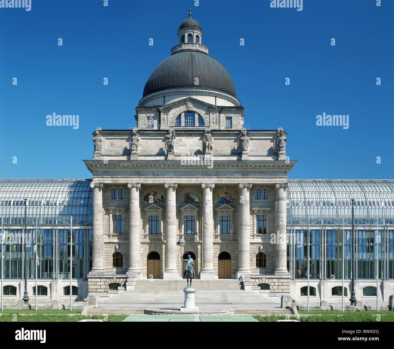 Bavarian state office Germany Europe dome Munich Bavaria columns Stock ...