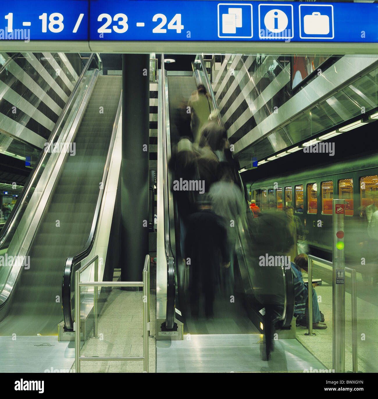 railway town city Zurich Switzerland Europe railway station passage ...