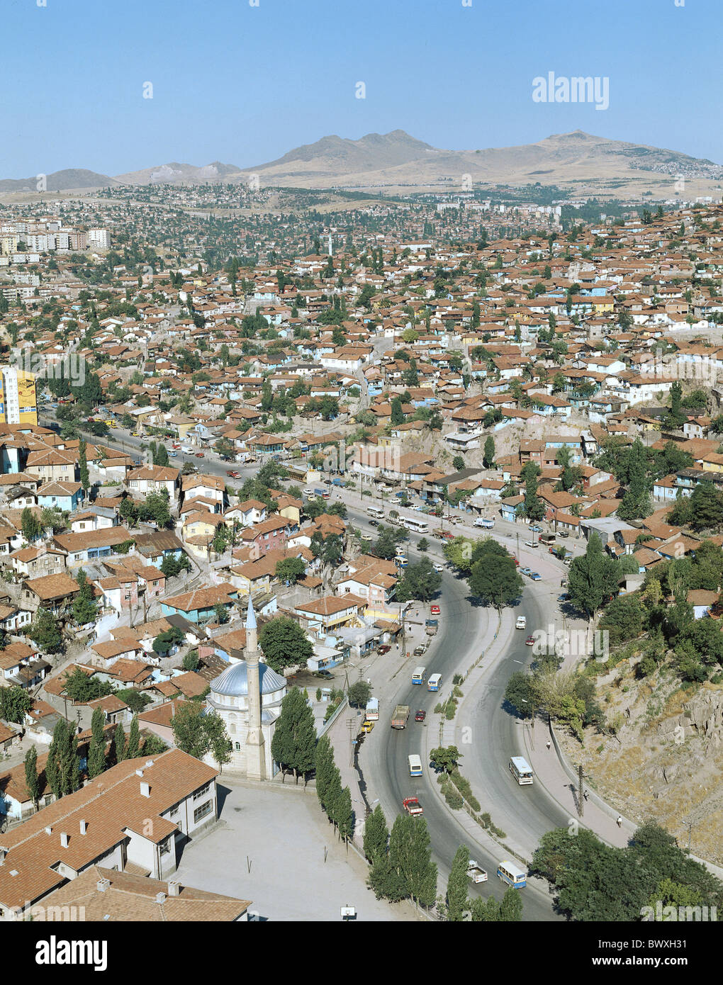 Ankara hill chain street Turkey overview traffic Stock Photo - Alamy