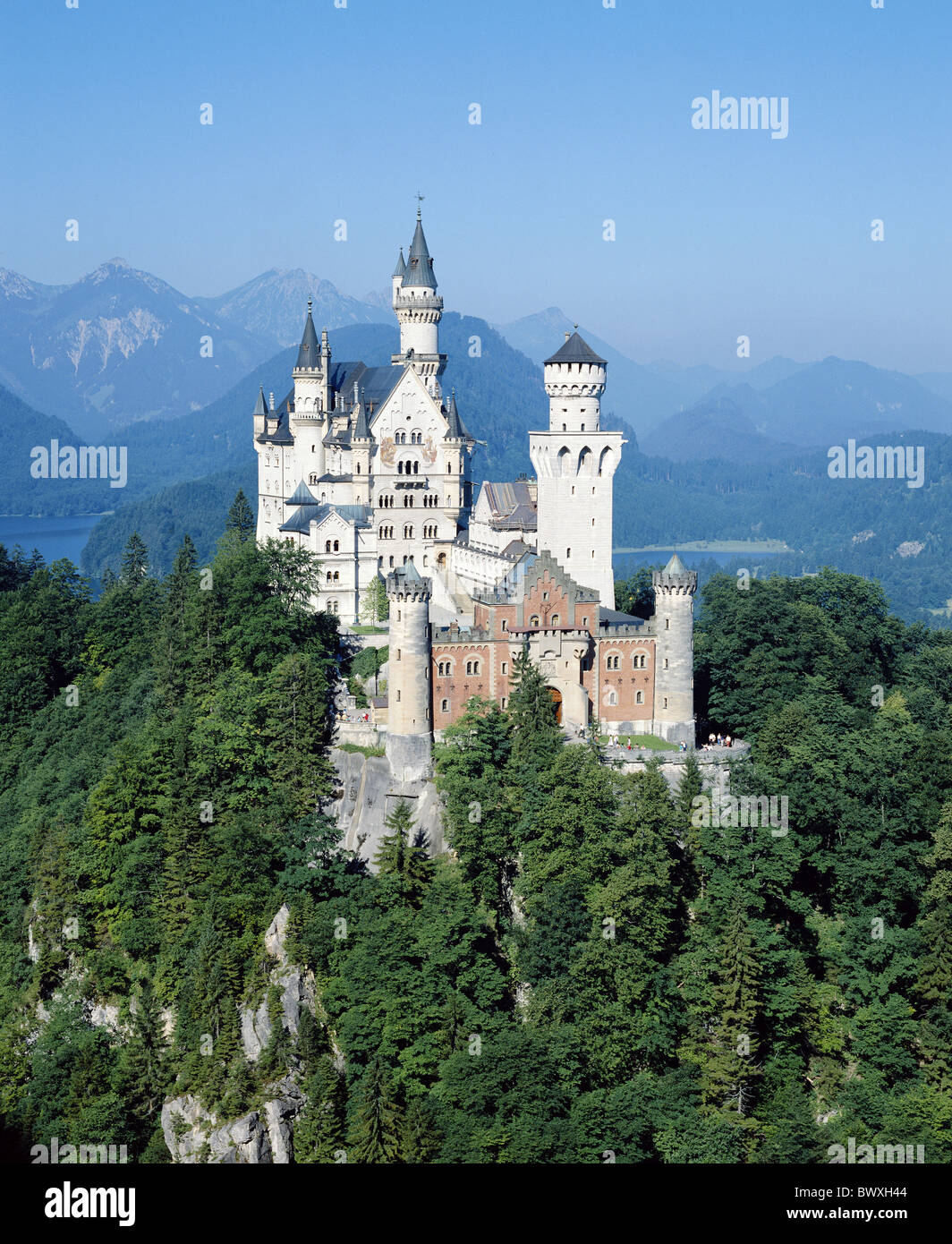 Bavaria Germany Europe remote mountains castle new swan stone wood ...