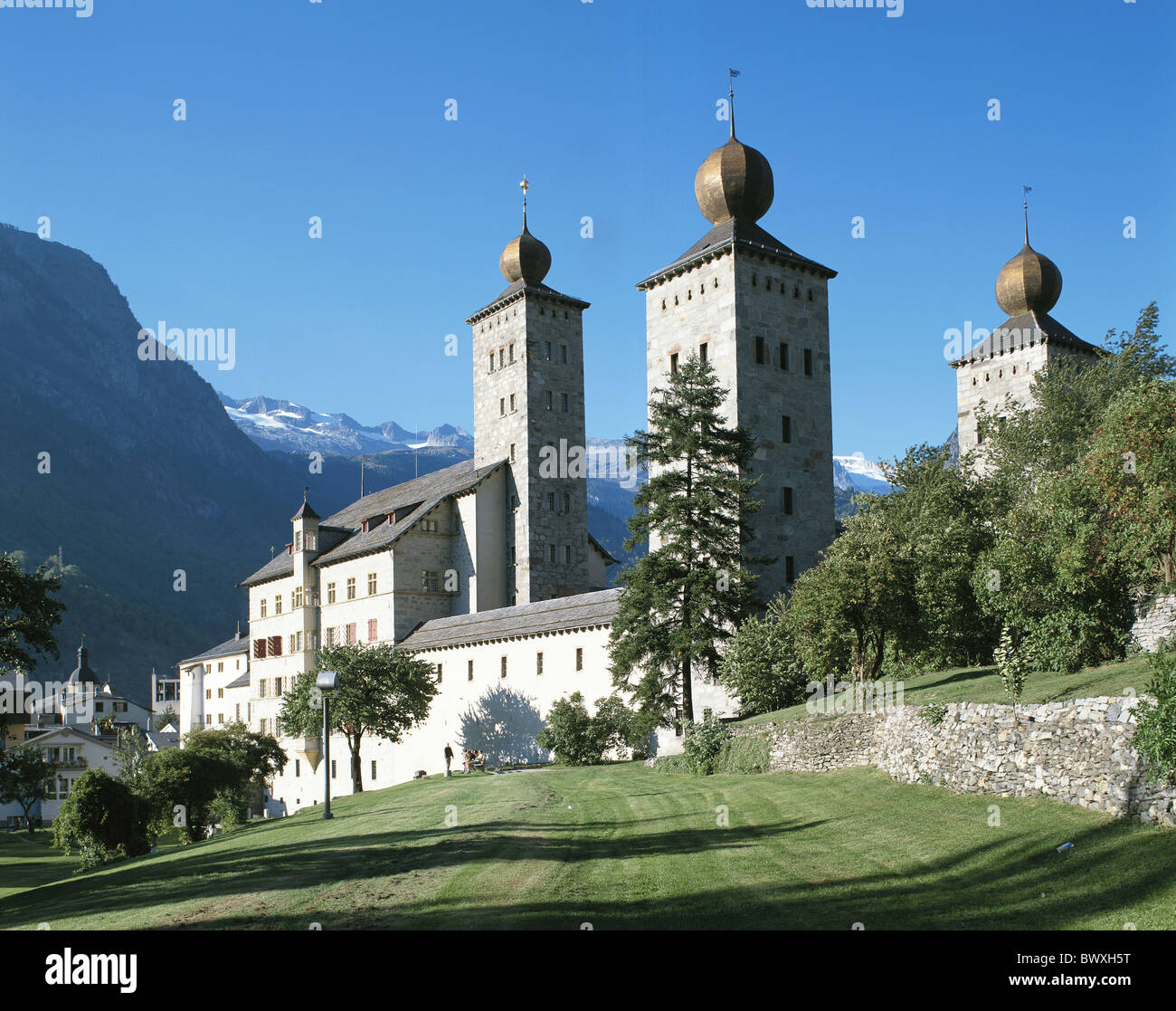 Brig Switzerland Europe palace of Stockalper Stockalper palace towers ...