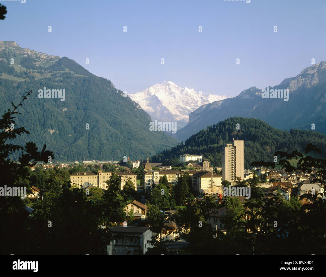 mountain panorama Bern Interlaken Jungfrau Switzerland Europe overview ...
