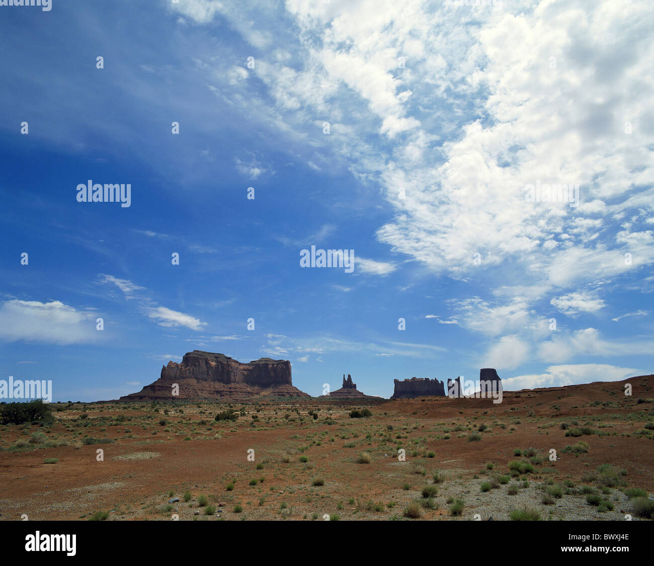 eroded rocks cliffs monument Valley steppe mesas USA America North ...