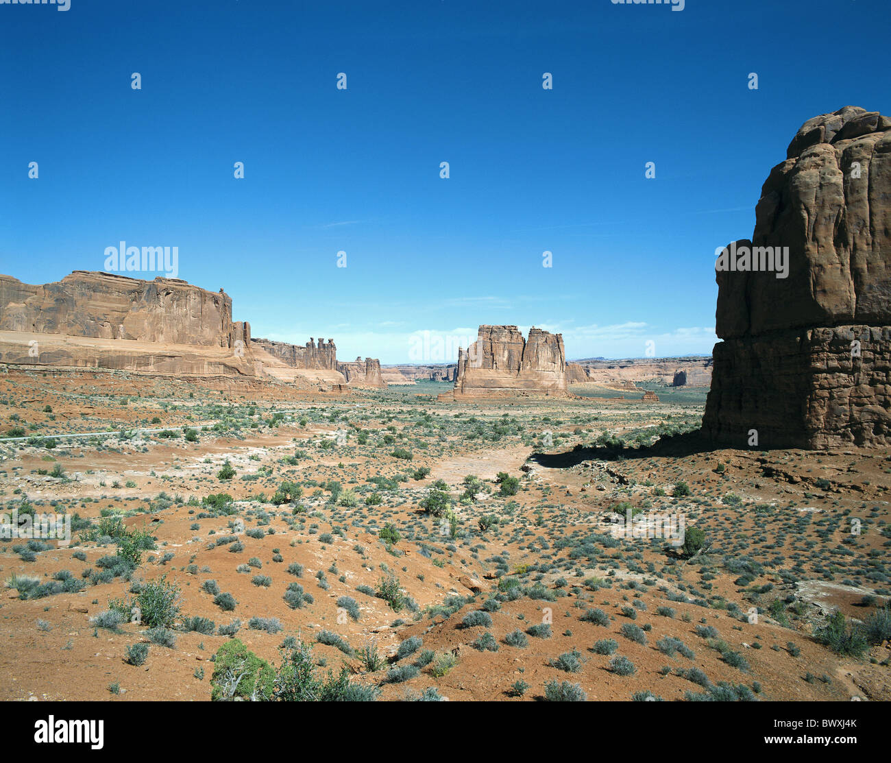 Arches national park cliff formations red cliff steppe USA America ...