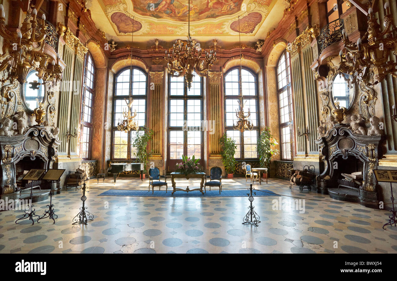 Ksiaz castle - interior - Maksymilian Hall, Sudeten mountains, Silesia ...