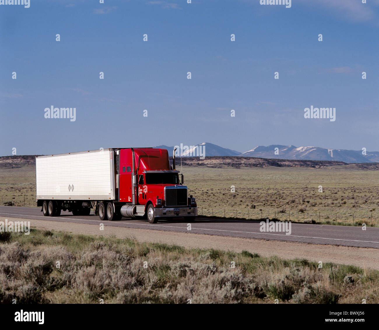 Truck highway Utah USA America North America transport street freight ...