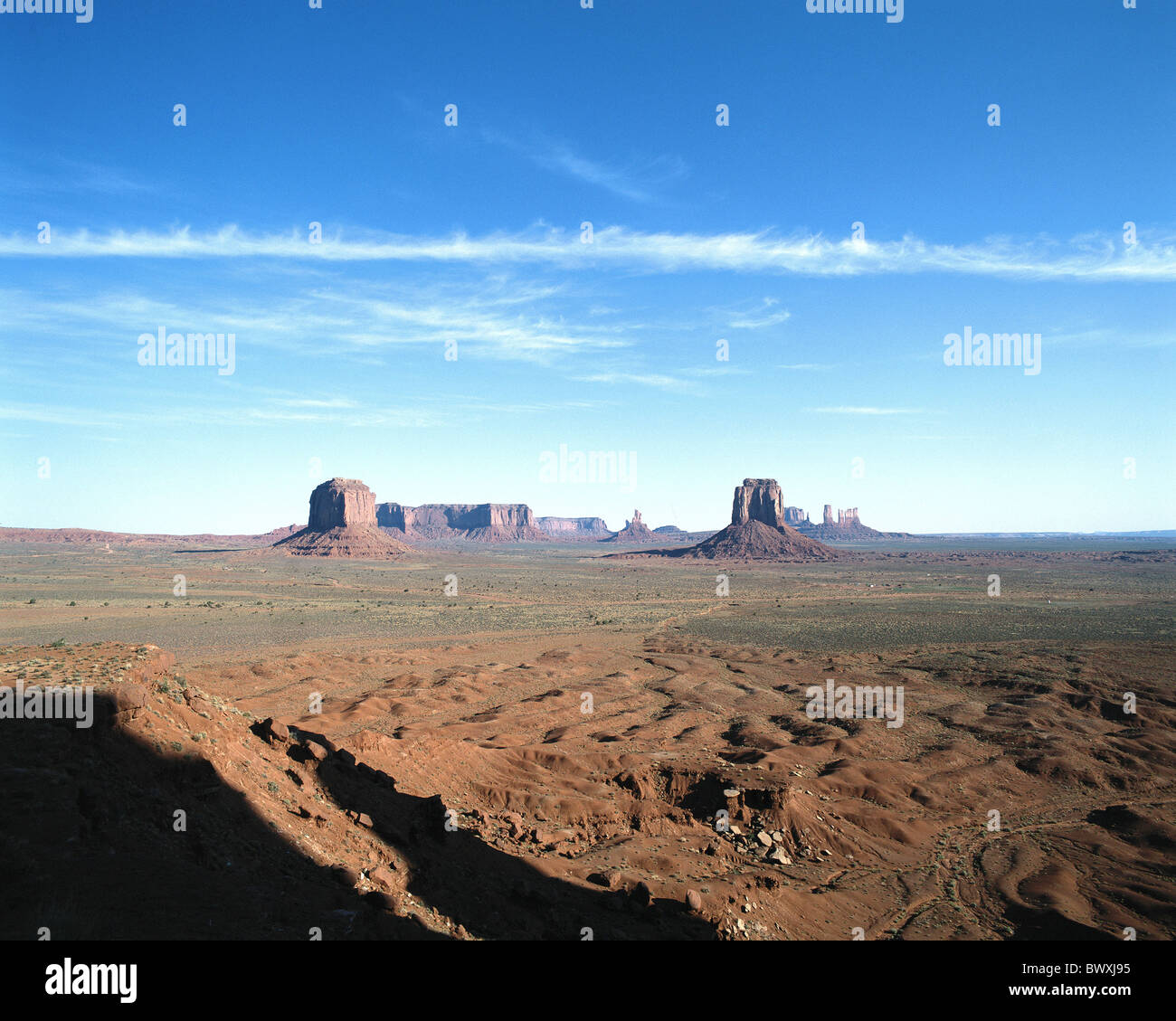 scenery cliff formations steppe monument Valley USA America North ...