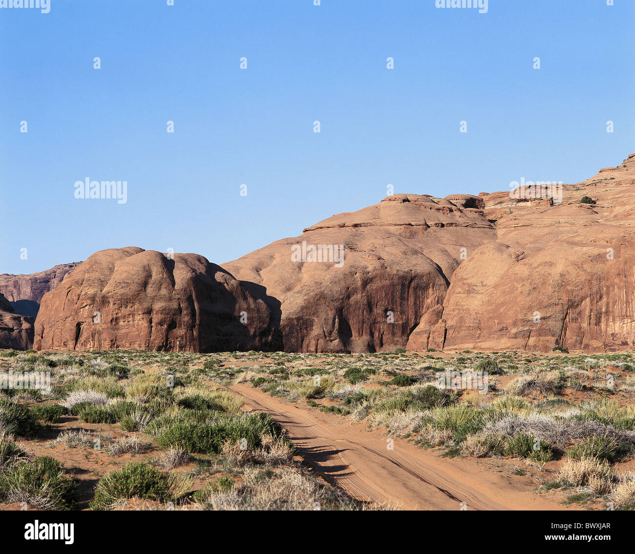 street primitive Utah USA America North America cliff erosion steppe ...