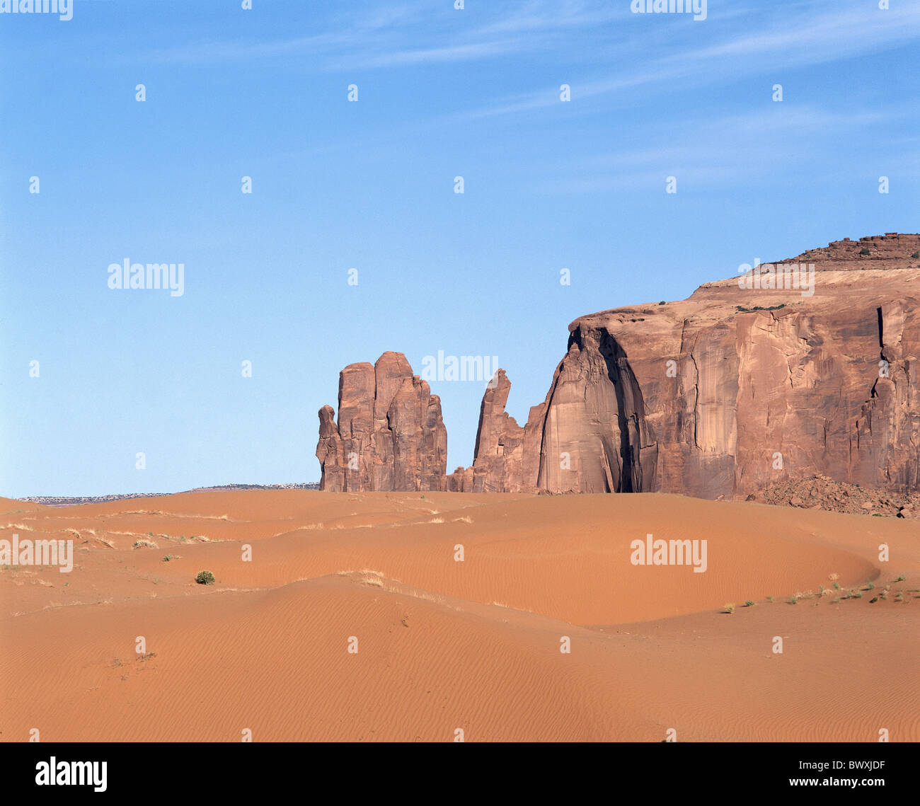 cliff formations monument Valley steppe USA America North America Utah ...