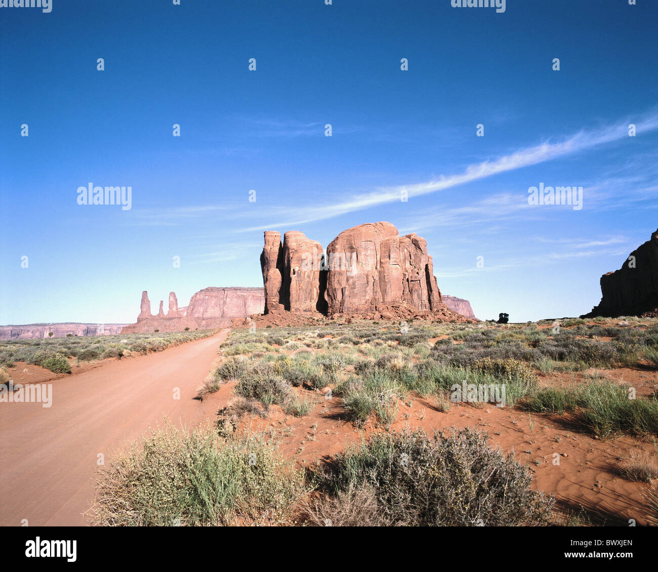 Mesas monument Valley steppe USA America North America Utah cliff Stock ...
