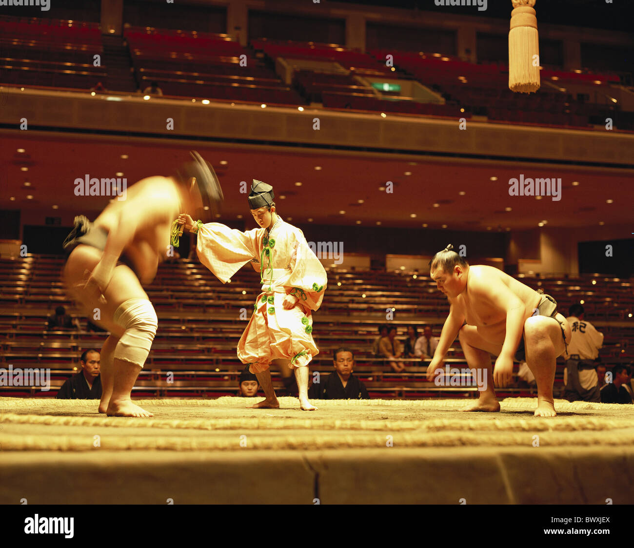 attack Halle Japan Asia fight battle fighter referee umpire sport Sumo ...
