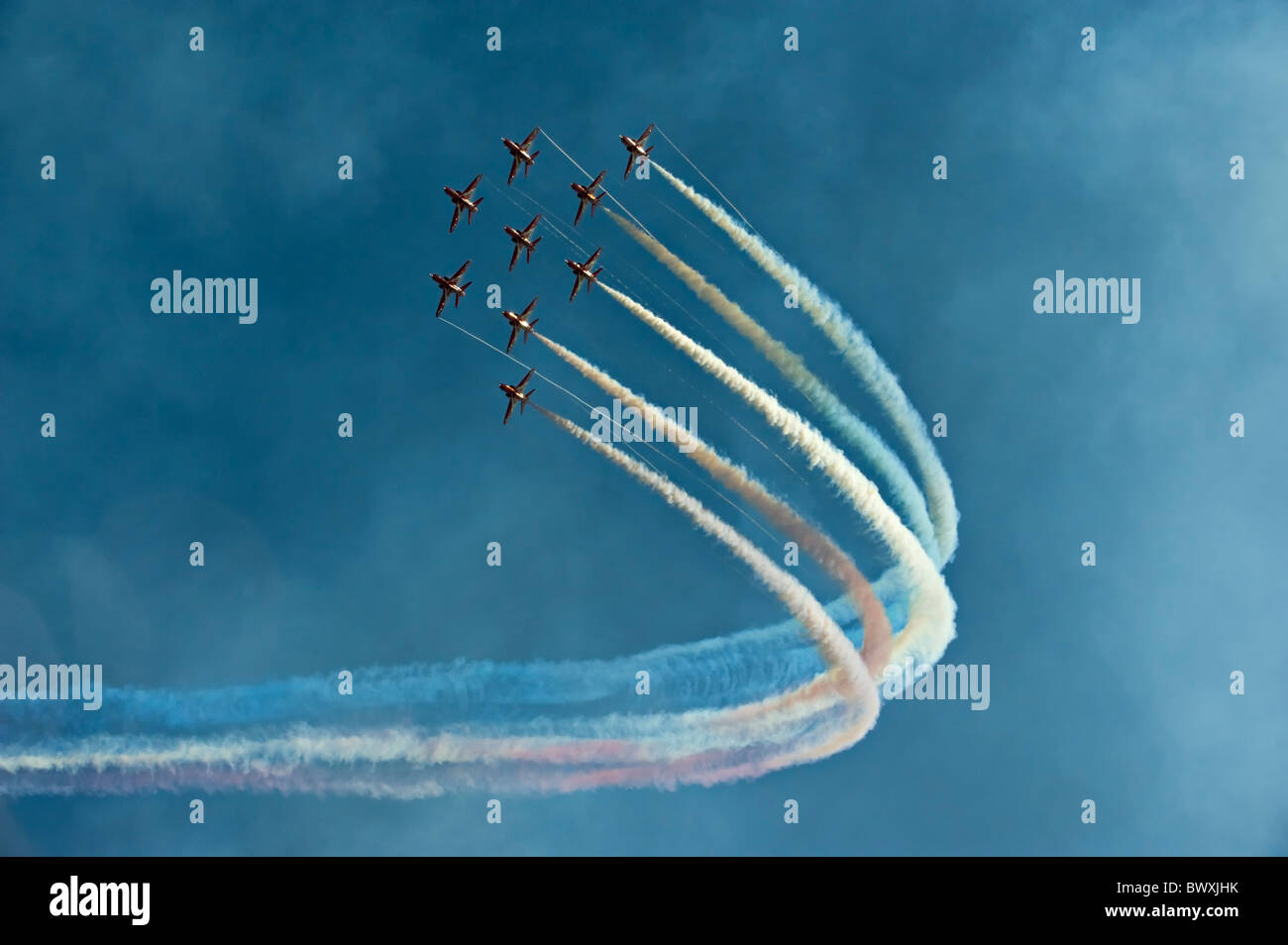 RAF Red Arrows Hawks in Apollo Bend Stock Photo - Alamy