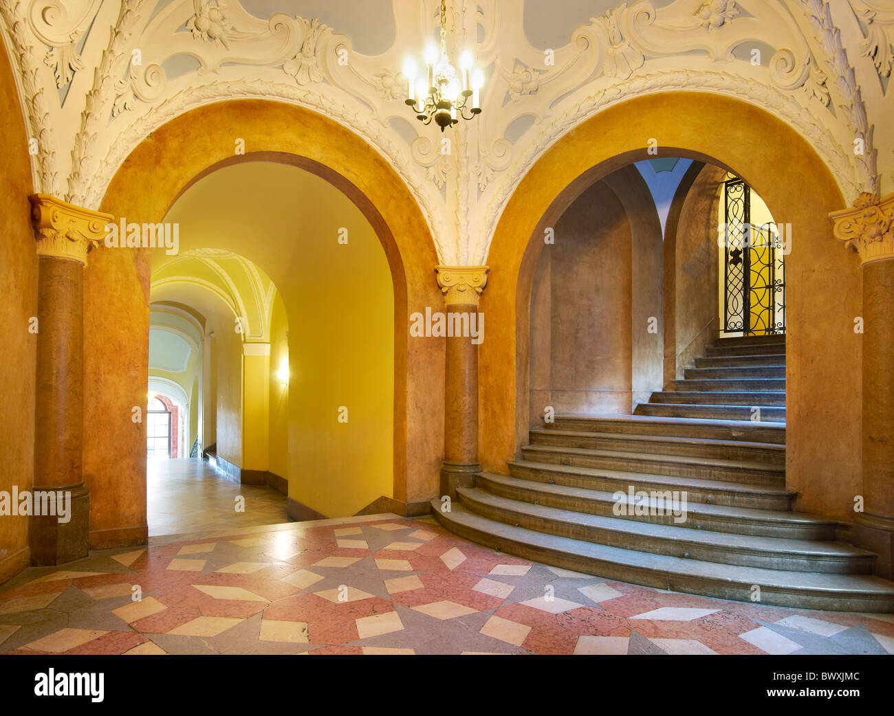Ksiaz castle - interior, Sudeten mountains, Silesia, Poland Stock Photo ...