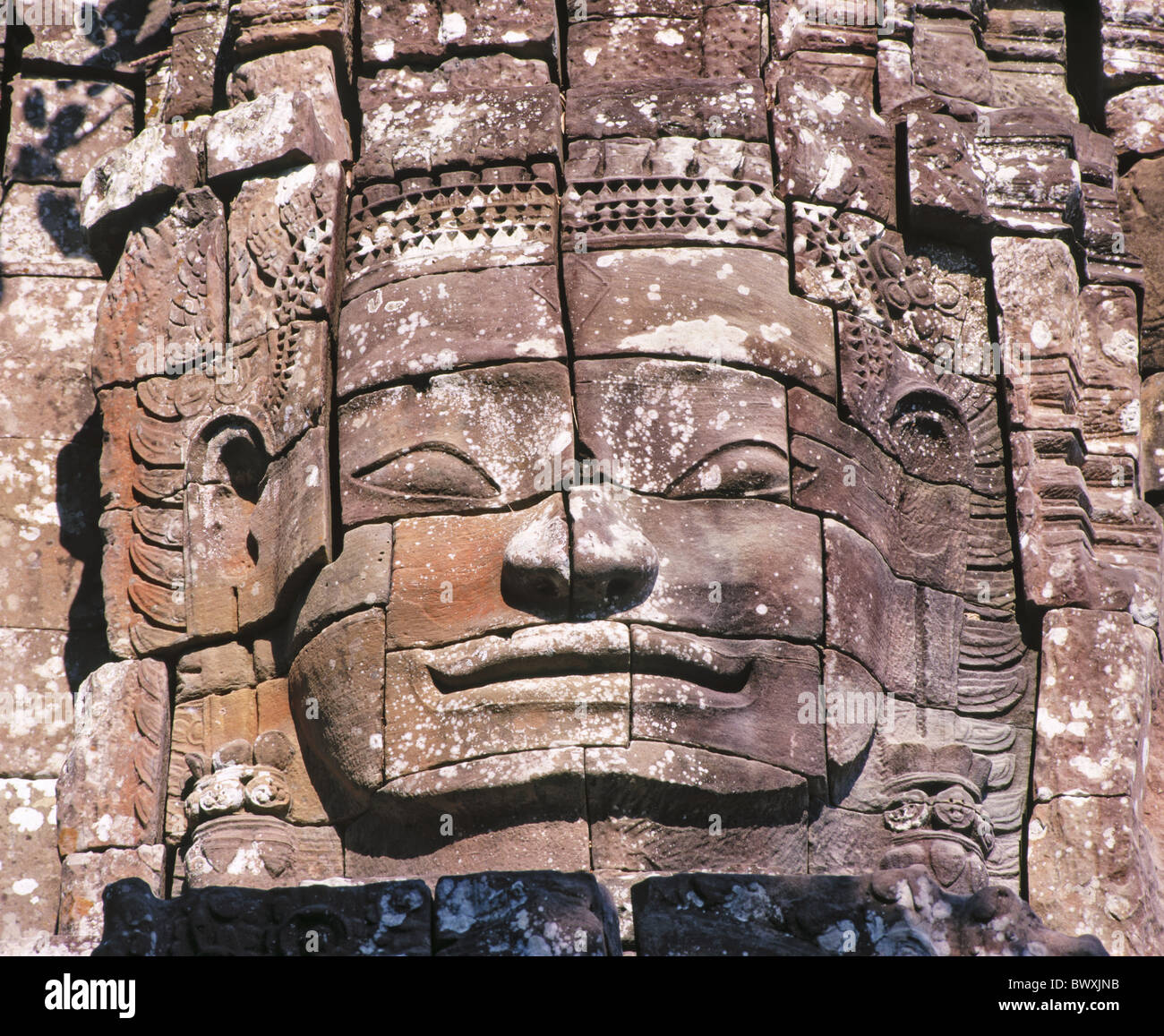 Angkor face Cambodia Asia culture stone Ta Som temple tower rook about ...