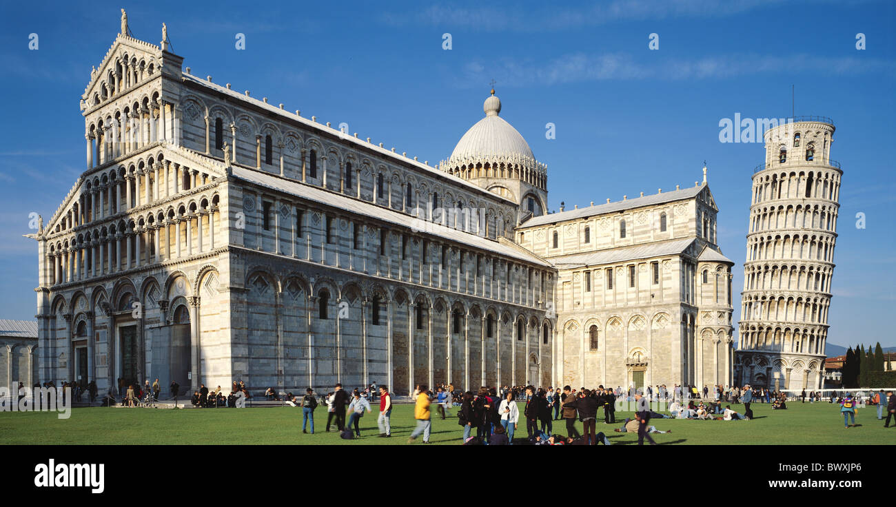 cathedral dome Italy Europe Pisa leaning tower rook tourist Stock Photo ...