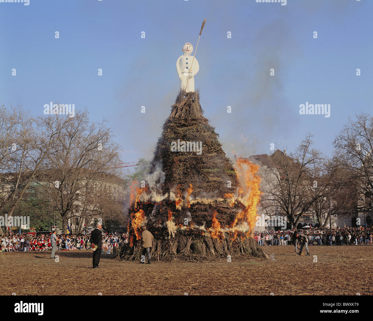 Sechselauten festival tradition town city Zurich Switzerland Europe ...