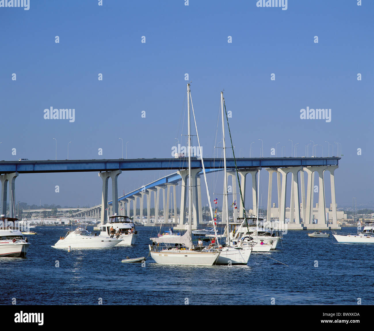 bridge modern stilts San Diego USA America North America Coronado Bay ...