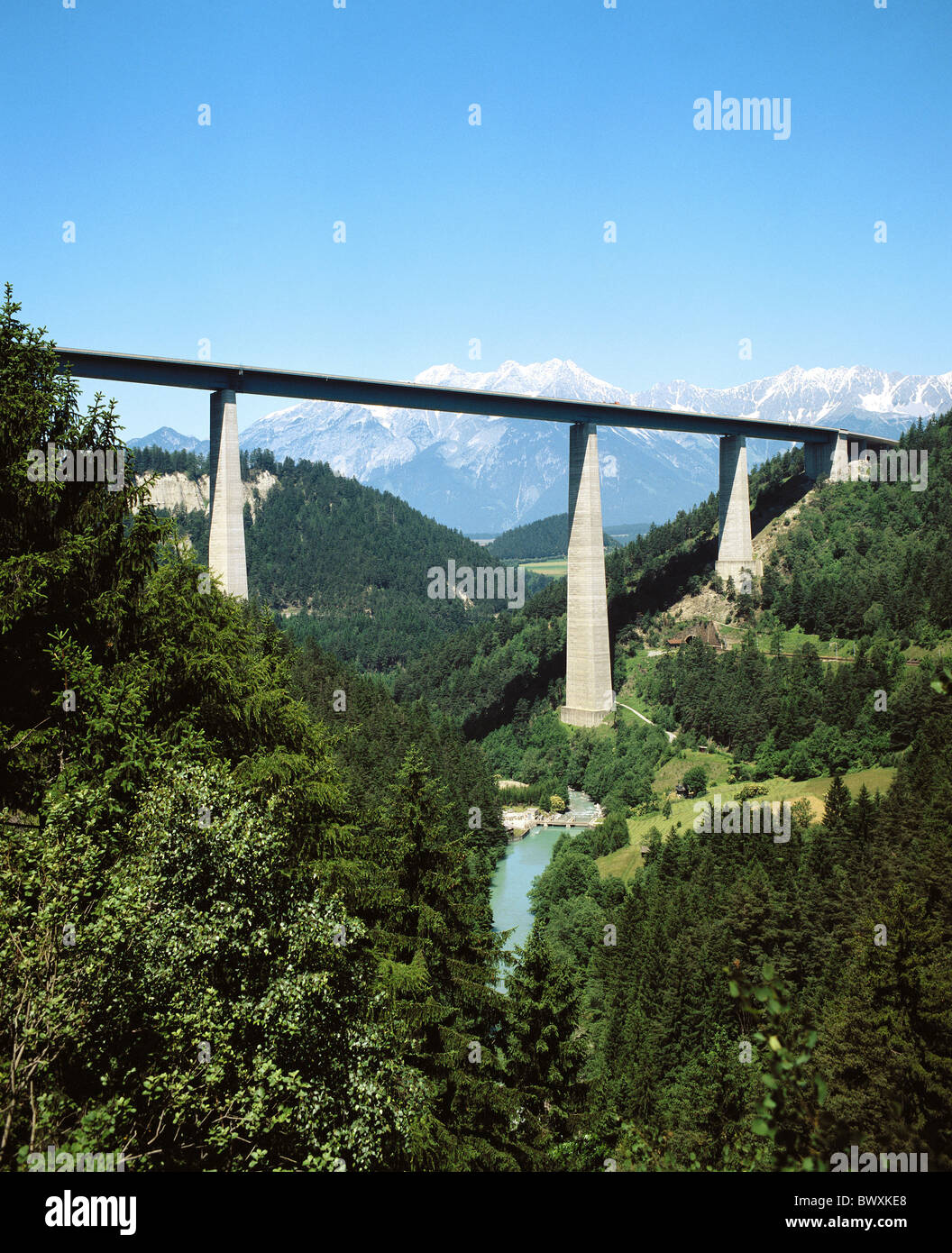 European bridge mountains Innsbruck scenery modern architecture Austria ...