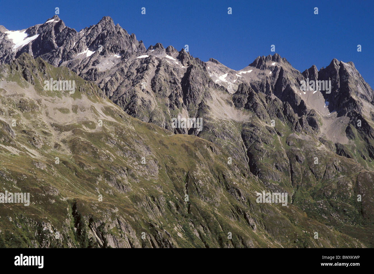 Switzerland Europe Uri scenery hermitages pass Clariden Firn mountain ...
