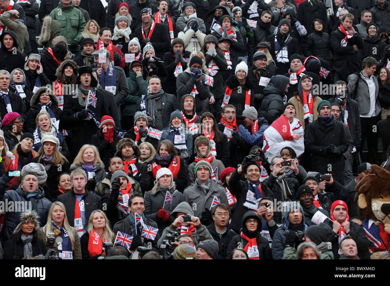 Crowds gather outside City Hall to hear the result of the 2018 FIFA ...