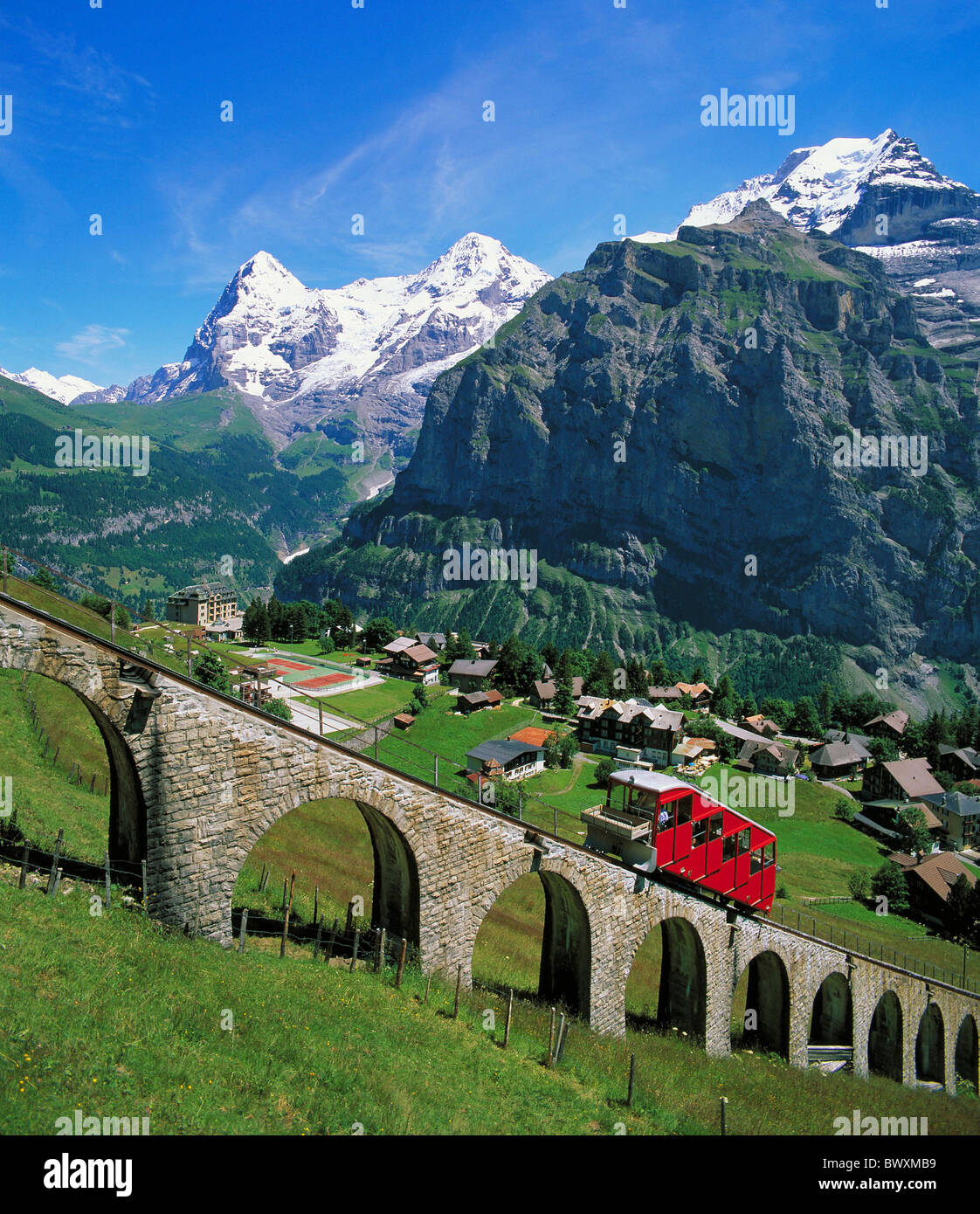 railway mountain road canton Bern Bernese Oberland mountains alpine ...