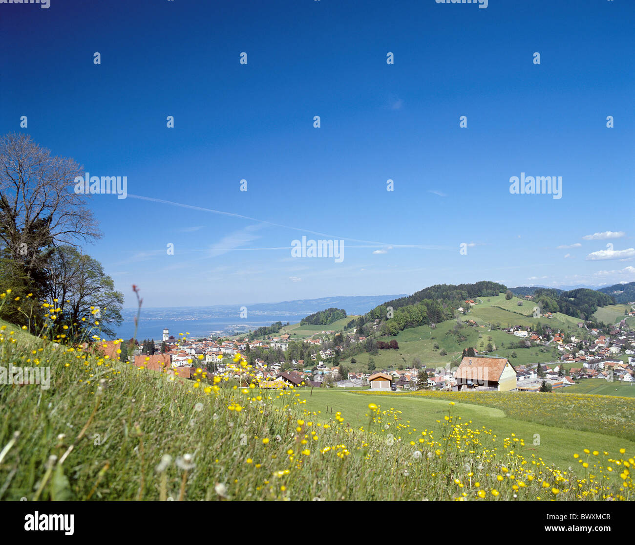 Switzerland Europe Appenzell moors overview scenery panorama Stock ...