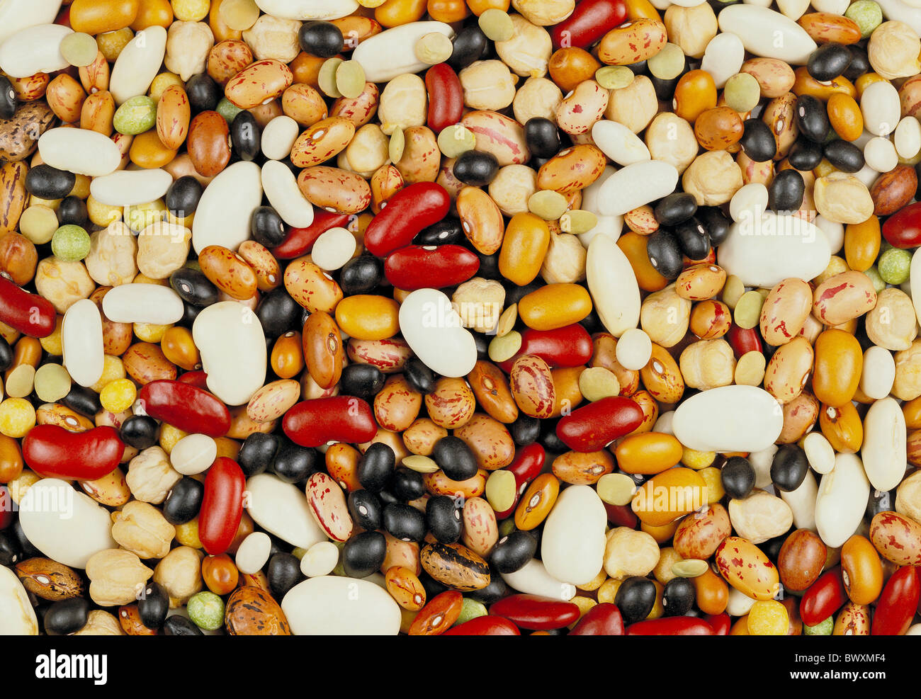 vegetables legumes different bean kinds raw food eating Stock Photo - Alamy