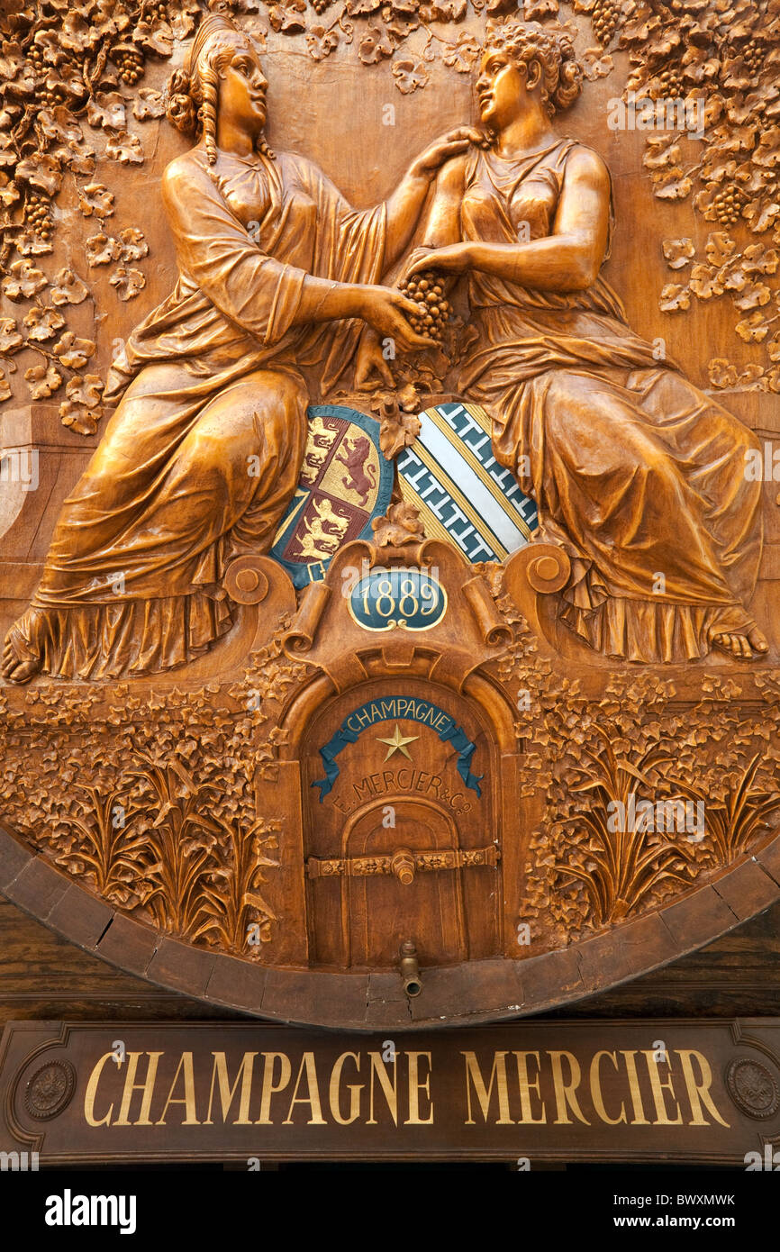 The Mercier champagne barrel which contained 200,000 bottles of Mercier ...