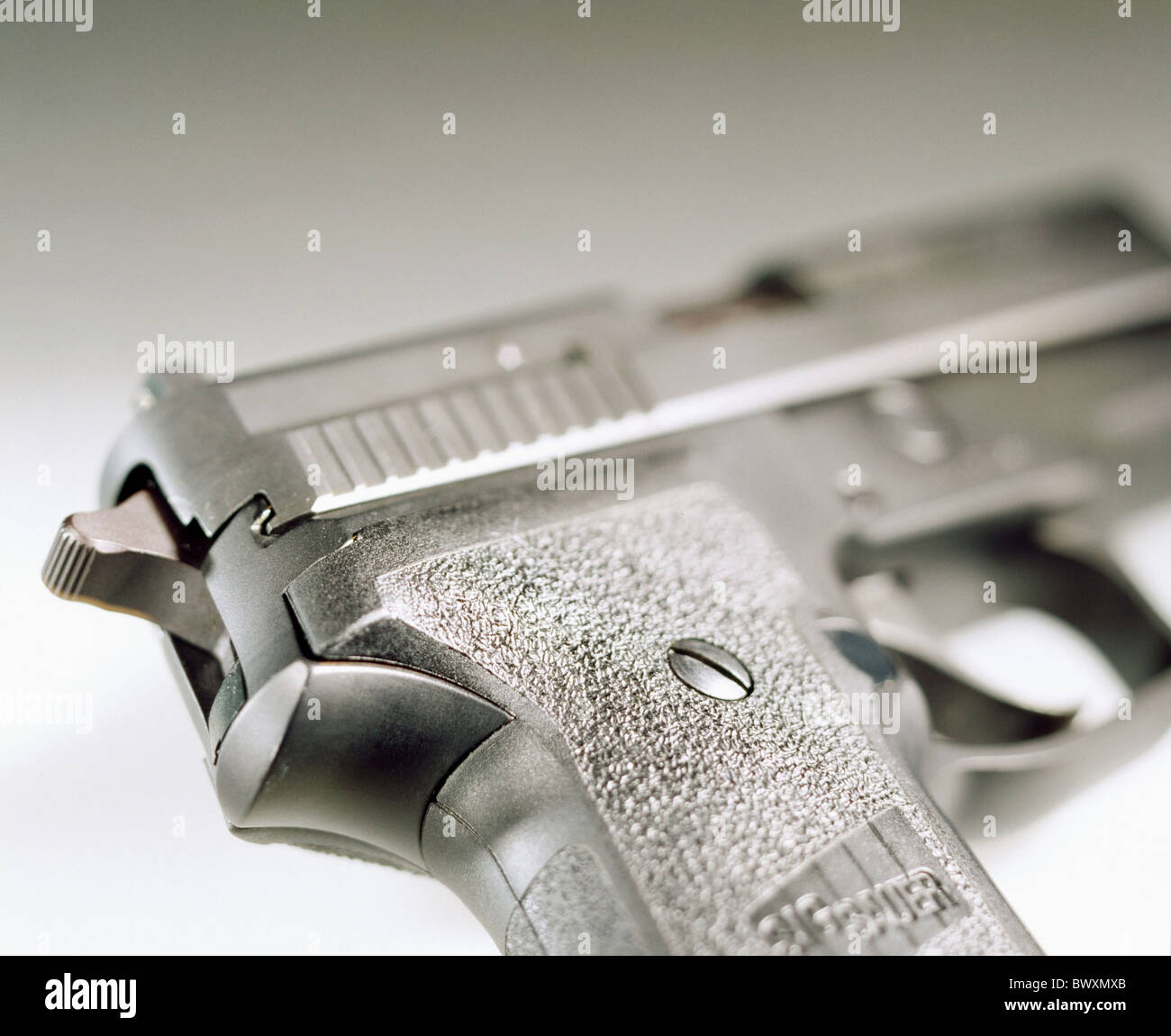 deduction detail gun firearm black and white symbol crime Stock Photo ...