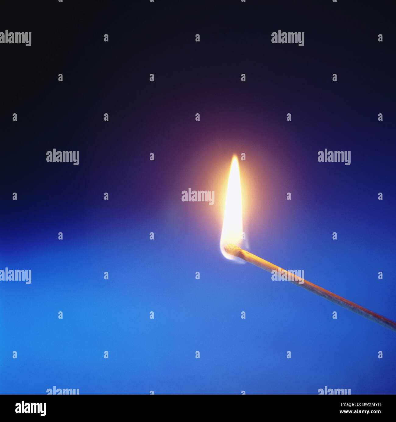 blue-black burning fire background match flame idea Stock Photo - Alamy