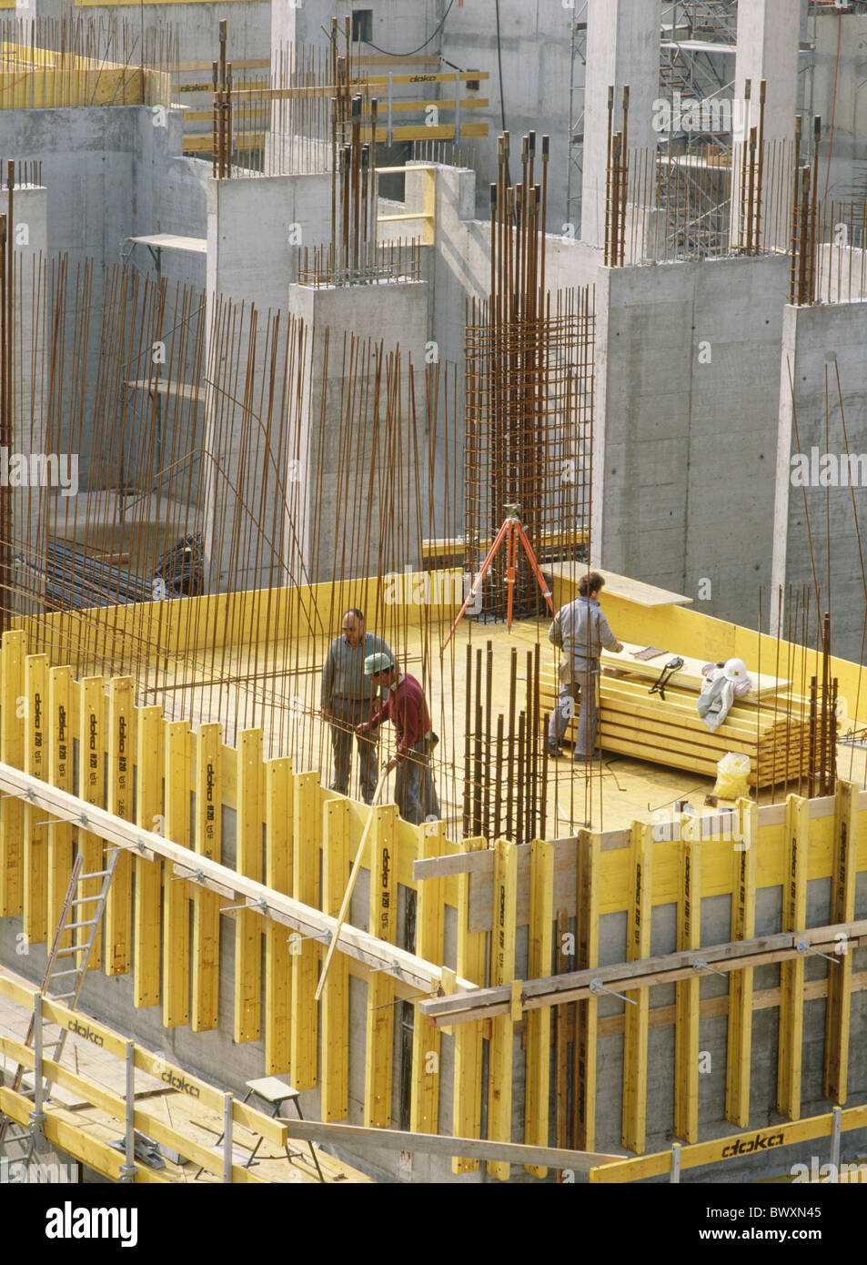 worker construction building site construction site overview Stock ...