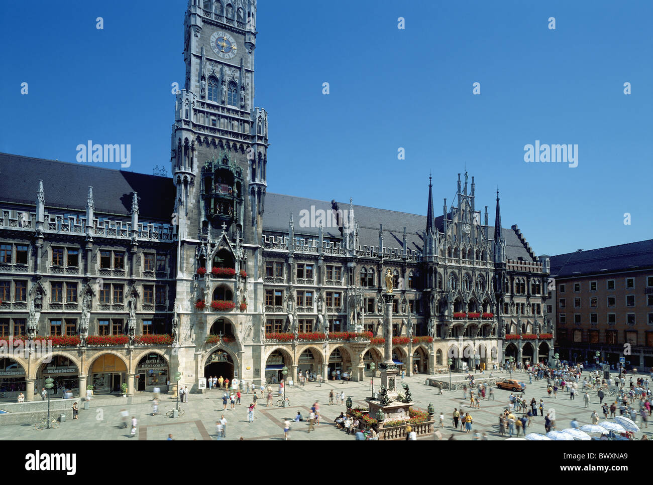 Germany Europe Marienplatz place Munich Bavaria city hall landmark ...