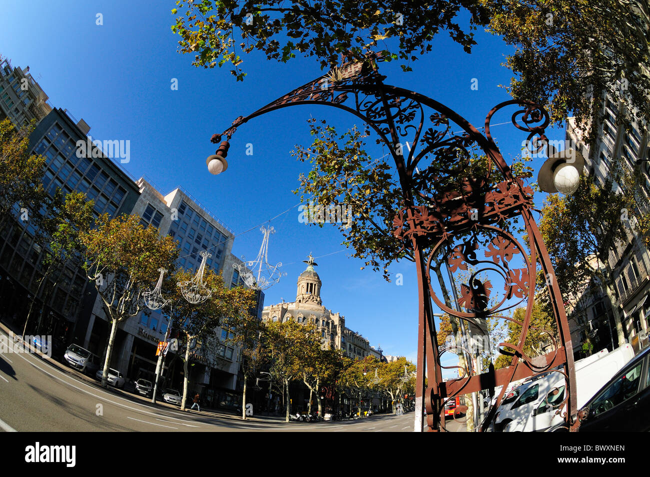 Ornate Street Lighting, Barcelona, Spain Stock Photo - Alamy