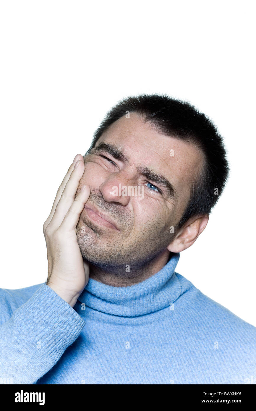expressive portrait on isolated background of a stubble man Stock Photo ...