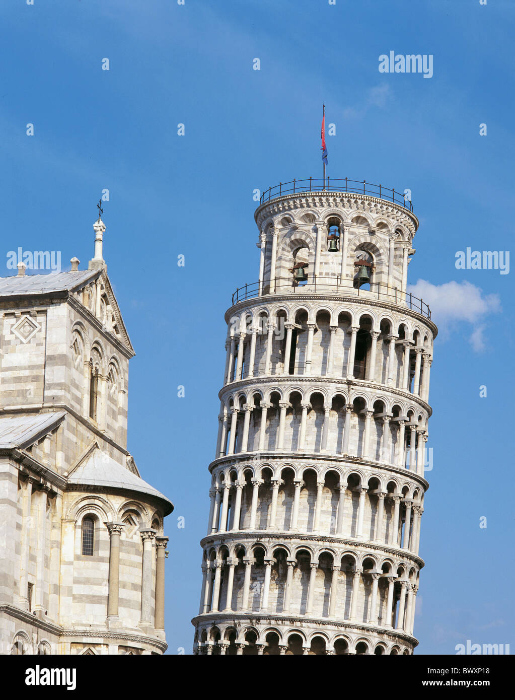 cathedral dome Italy Europe Pisa leaning tower rook at an angle crooked ...