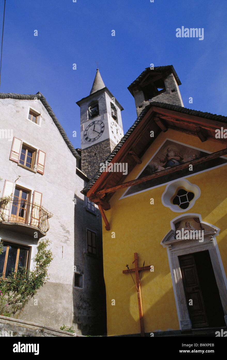 village church Fusio Switzerland Europe Ticino Stock Photo - Alamy