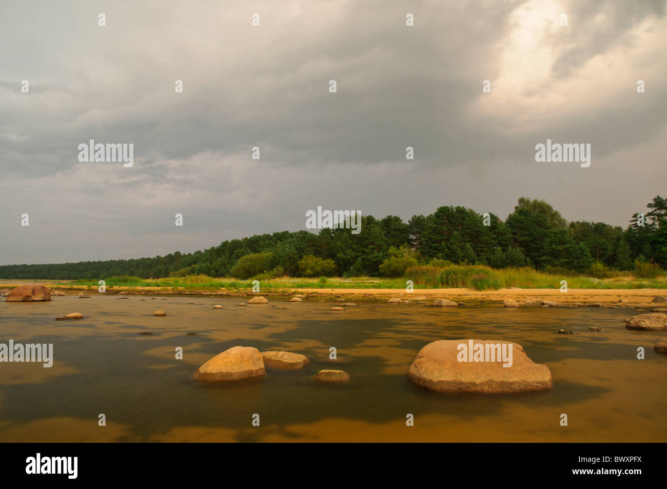Coastline of Riga Gulf in North Vidzeme Biosphere reserve Stock Photo ...
