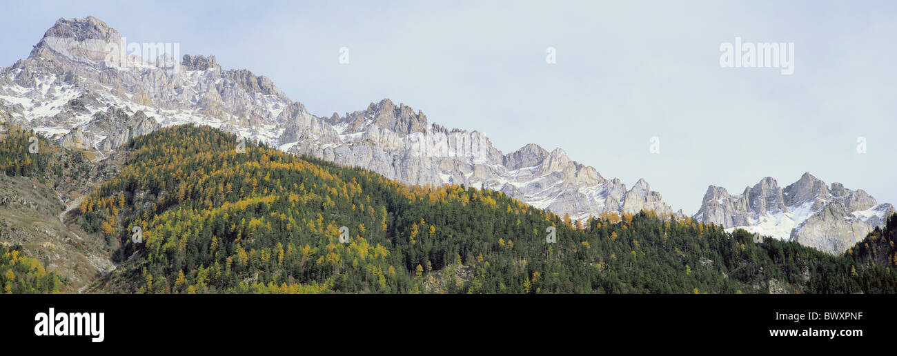 scenery mountains panorama mountain range rock cliff overview wood ...