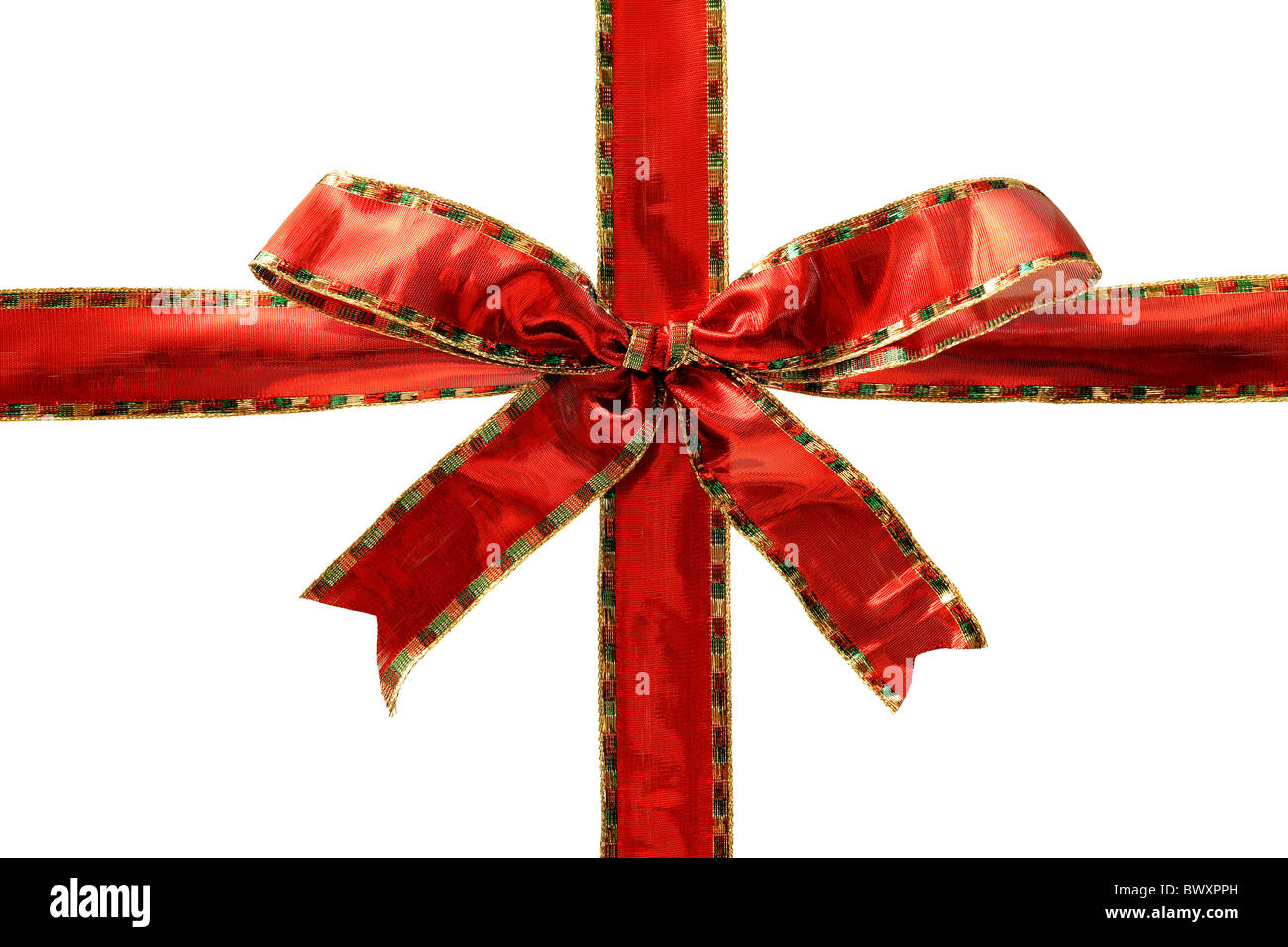 Beautiful red bow golden hi-res stock photography and images - Alamy