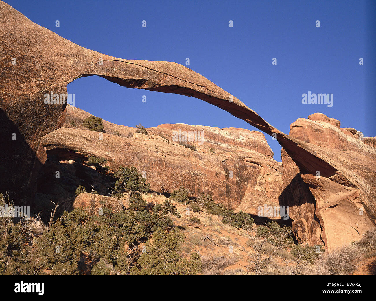 USA America North America Utah Arches national park rock cliff curve ...