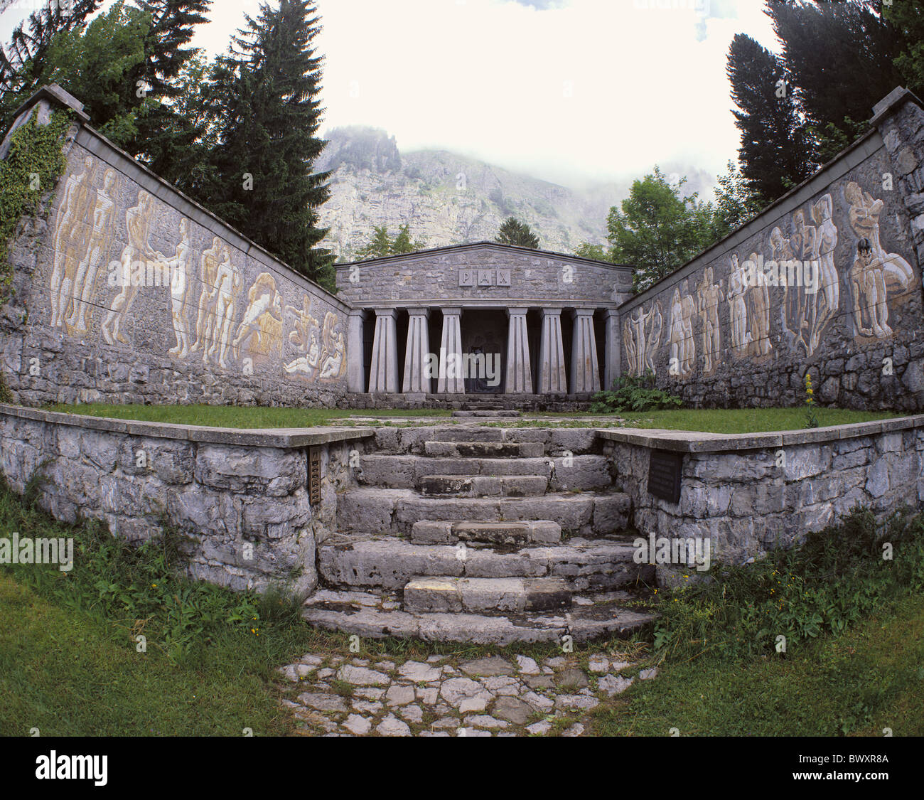Switzerland Europe St. Gallen whales town mountain Paxmal monument ...