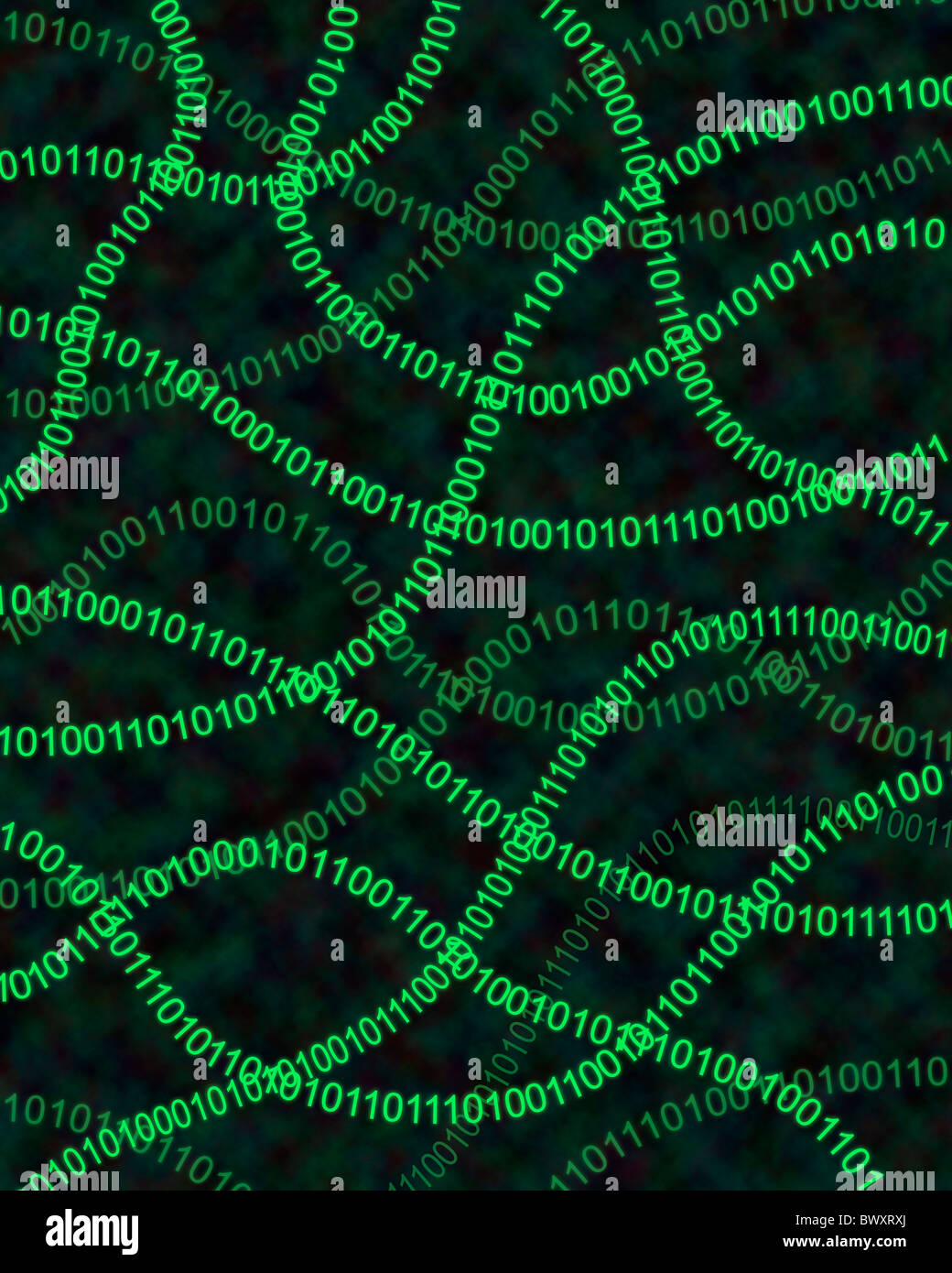 Twisting data streams of binary code Vertical Stock Photo - Alamy