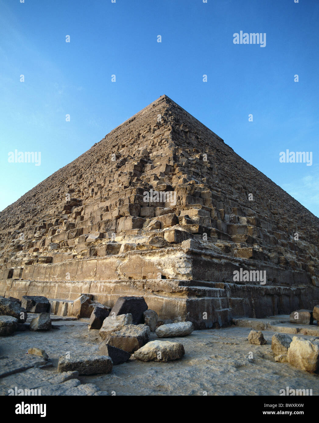Egypt North Africa pyramid Chephren stones ashlars Kulur Stock Photo ...